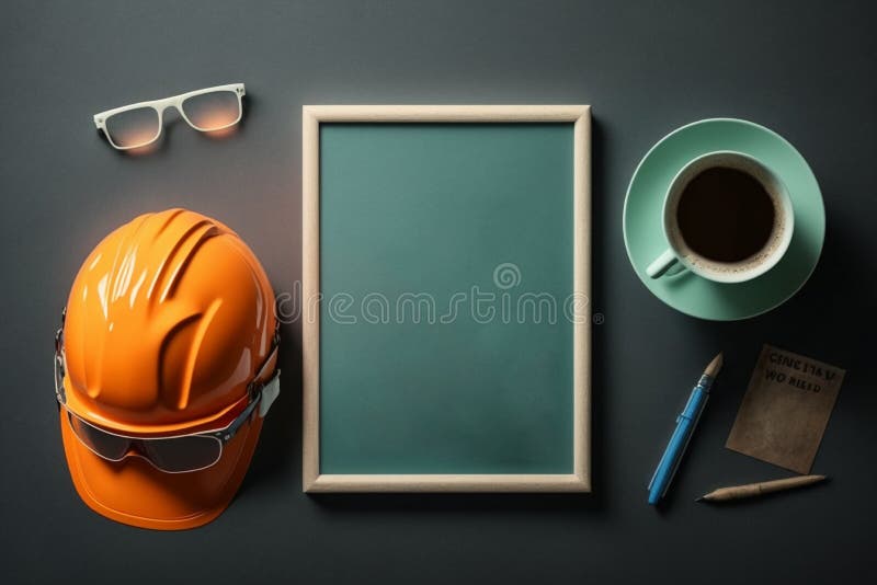 The Layout Mock Up of the Working Theme of the Worker. Blank Space for ...