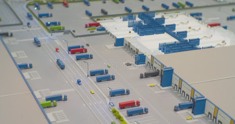 Layout of a Modern Commercial and Industrial Warehouse Complex.close-up ...
