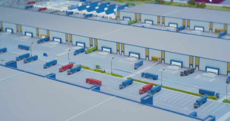 Layout of a Modern Commercial and Industrial Warehouse Complex.close-up ...