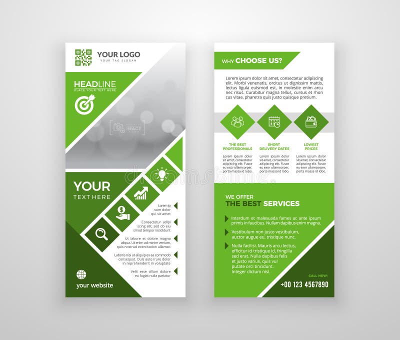 Double-sided DL Flyer Design. Brochure or Flyer Template. Stock Vector ...