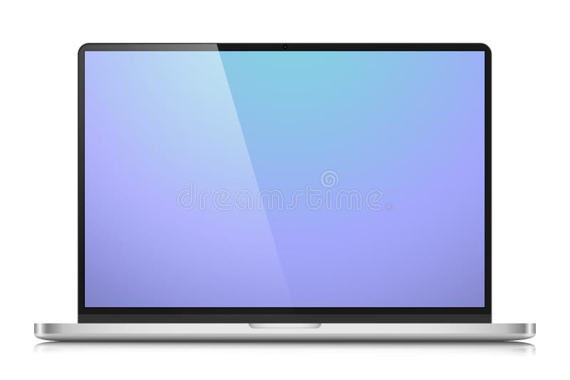 The Layout of a Modern Laptop in a Silver Thin Metal Case. Stock Vector ...