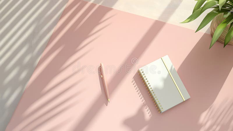 Layout of Office Desk,top View,background is Made in Modern Theme in ...