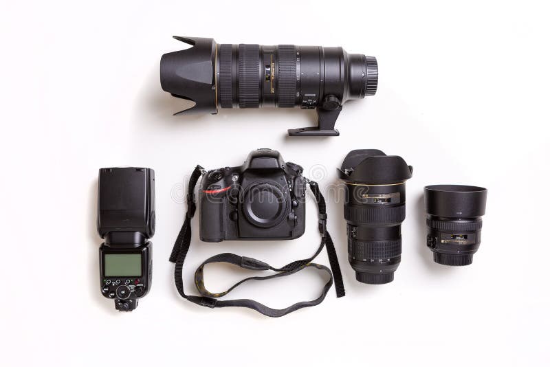Layout of Photo Equipment for Professional Photographer Stock Image ...