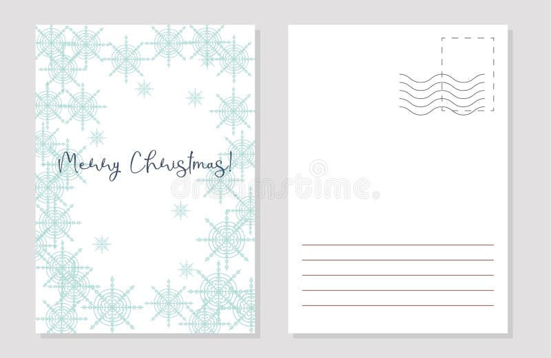 The Layout of the Postcard Winter Picture Stock Vector - Illustration ...