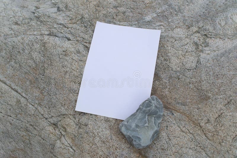 Layout of Poster on Stone. White Blank with Space for Text or Design ...
