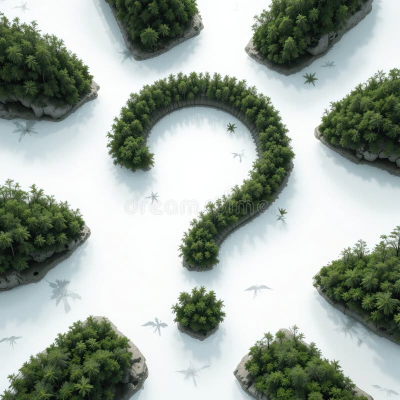 Question Mark in the Shape of an Island Surrounded by Other Islands ...
