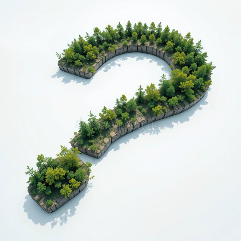 Layout of a Question Mark in the Form of an Island Stock Illustration ...