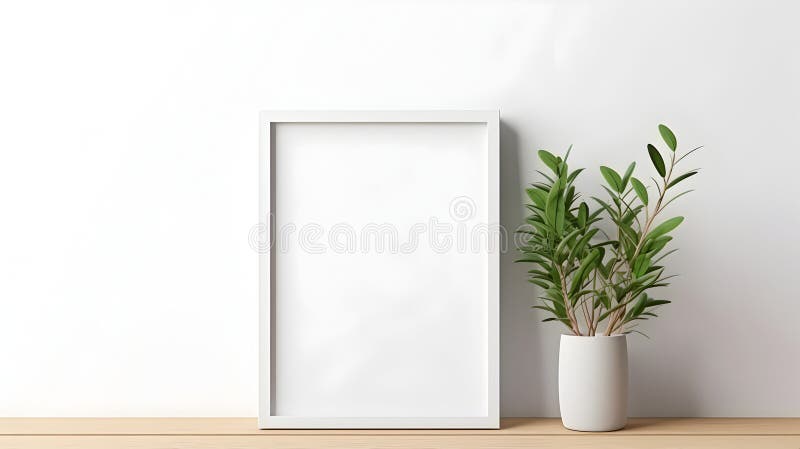 Layout of Rectangular Vertical Frame in Scandi Style Interior Stock ...