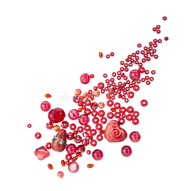 Layout of Red Beads Spreaded in the Shape of a Drop Stock Illustration ...
