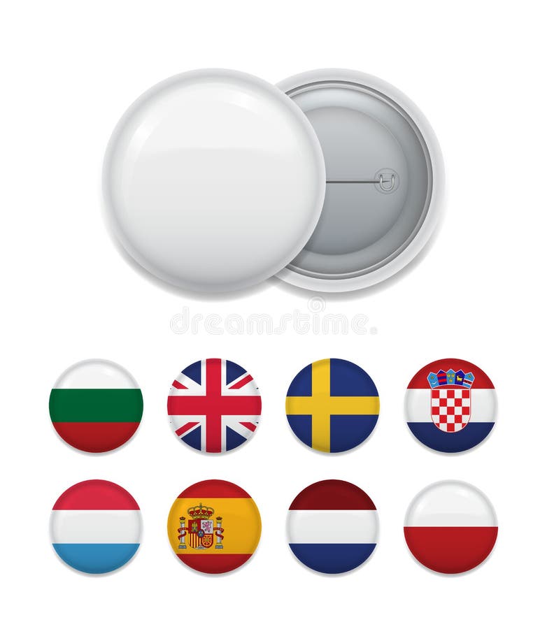 Layout of Round Flags for Badge Template Stock Illustration ...