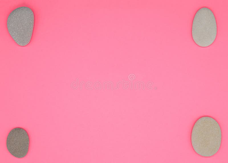 Layout of Sea Pebbles on a Pink Background Stock Image - Image of ...