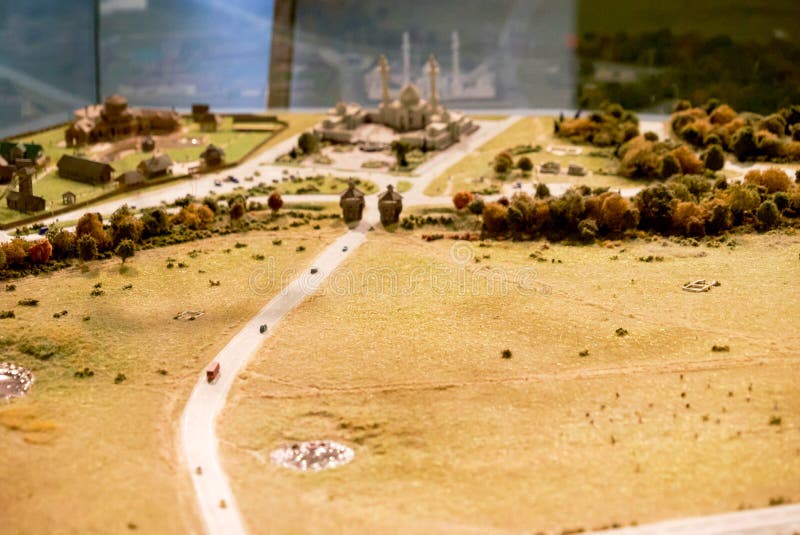 Miniature of a Small Village and a Road Stock Image - Image of close ...