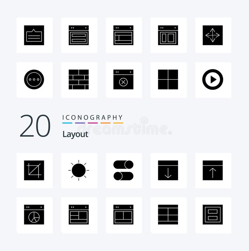 20 Layout Solid Glyph Icon Pack Like Interface Arrange Light Settings ...
