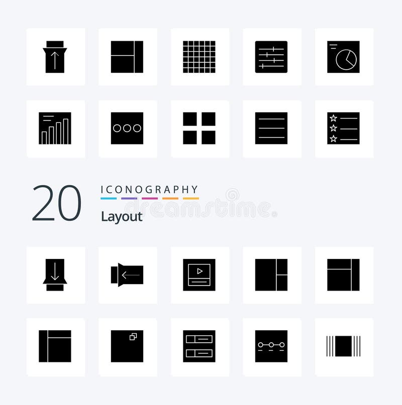 20 Layout Solid Glyph Icon Pack Like Thumbnails Wizard Full Screen ...