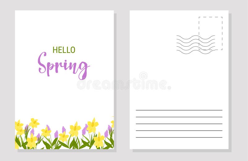The Layout of the Spring Postcard. Template. Stock Vector ...