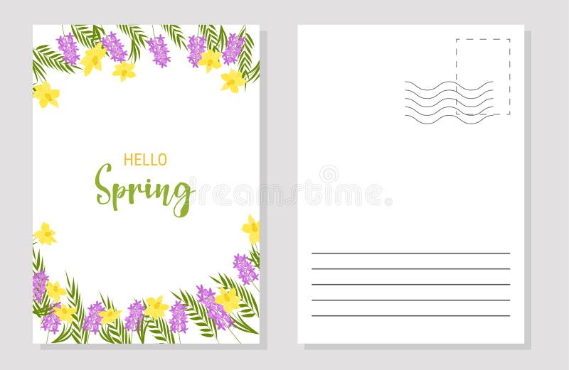 The Layout of the Spring Postcard. Template. Stock Vector ...