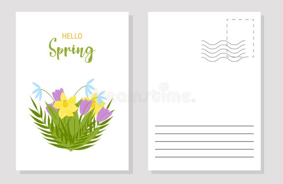 The Layout of the Spring Postcard. Template. Stock Vector ...