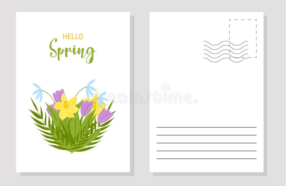 The Layout of the Spring Postcard. Template. Stock Vector ...