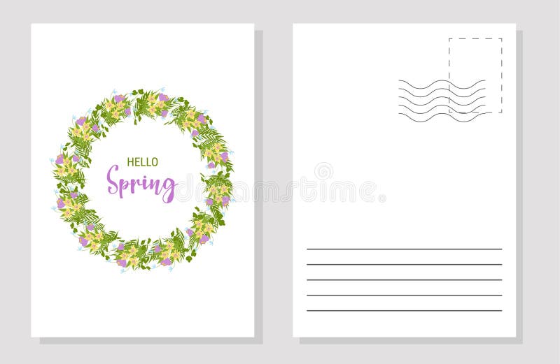 The Layout of the Spring Postcard. Template. Stock Vector ...