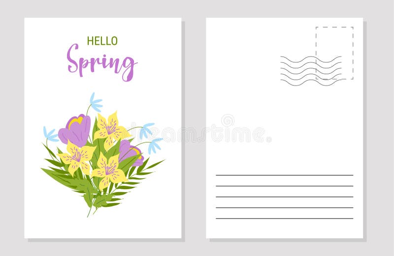 The Layout of the Spring Postcard. Template. Stock Vector ...