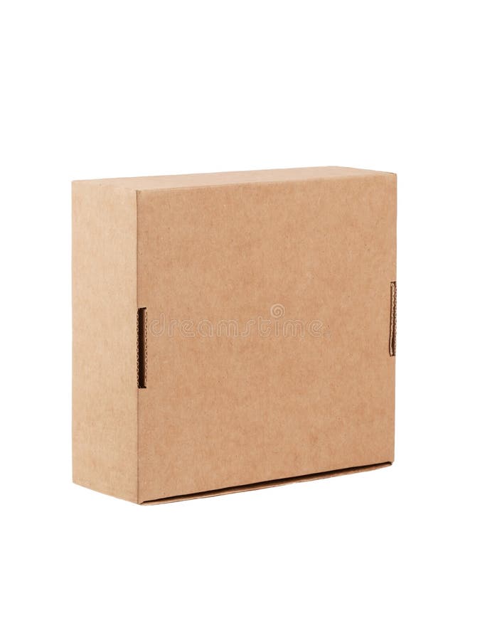 Layout of a Square Cardboard Packaging Box, Isolate on a White ...