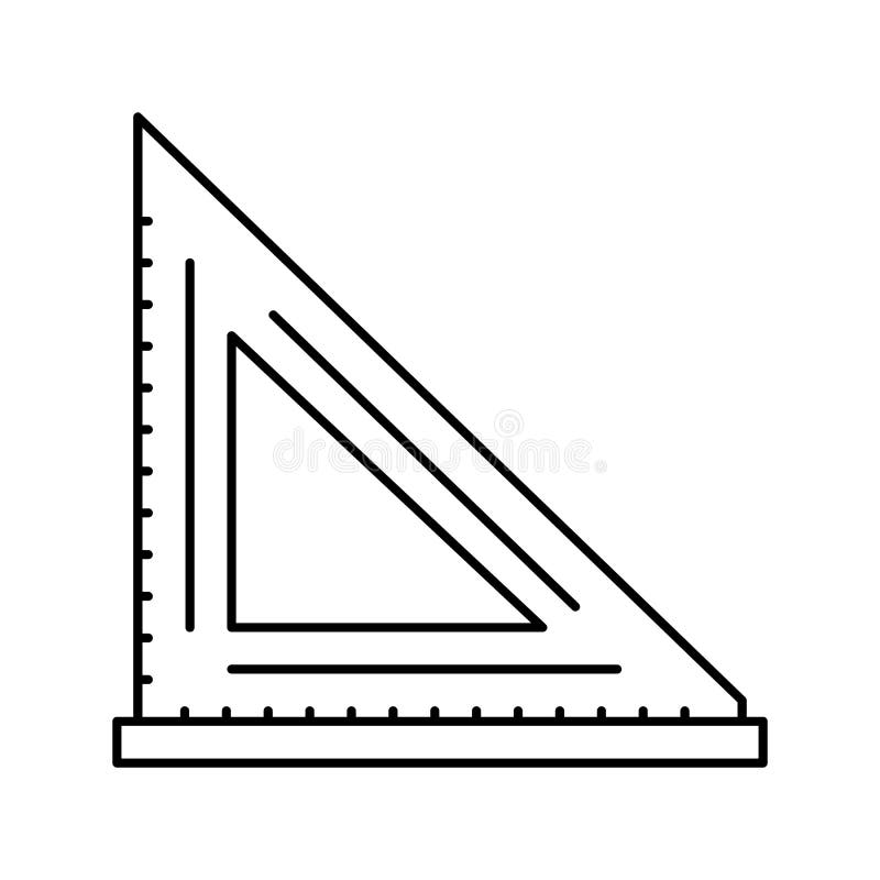Layout Square Carpenter Tool Line Icon Vector Illustration Stock Vector ...