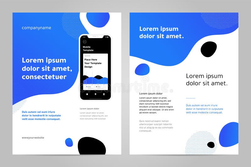 Layout Template Design with Mobile Application Stock Vector ...