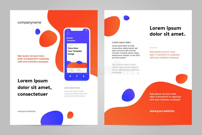 Layout Template Design with Mobile Application Stock Vector ...