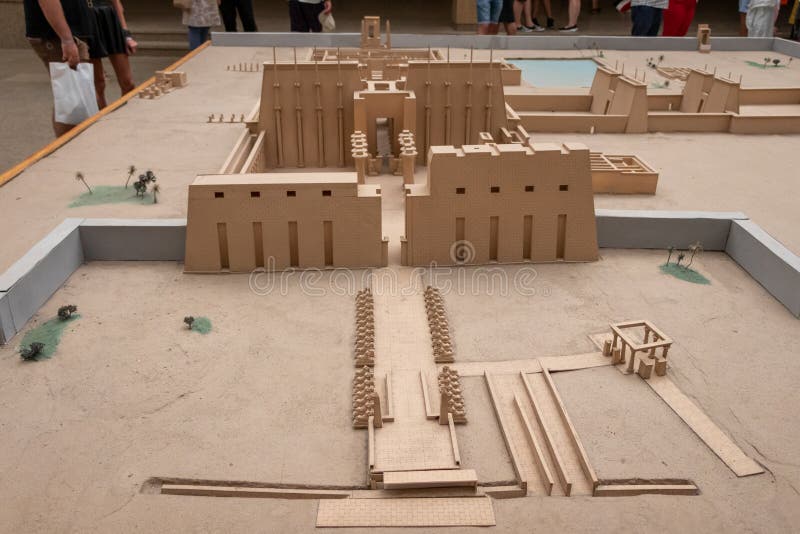 The Layout of the Temple Karnak in Luxor, Egypt. View of a Model of ...