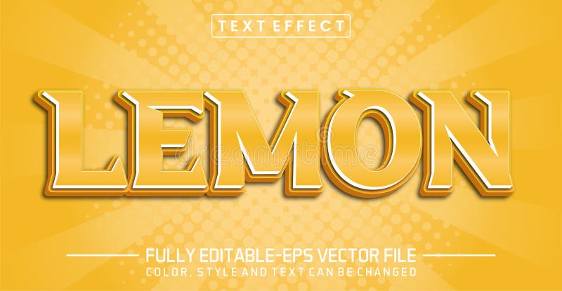 Lemon Text Editable Style Effect Stock Vector - Illustration of ...