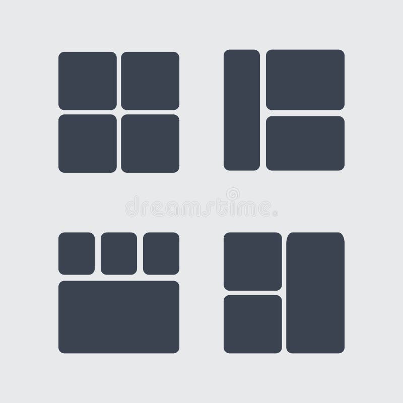 Layout Ui Wireframe Icons For Web Graphics And Apps Module Structure Layout Rows And Columns