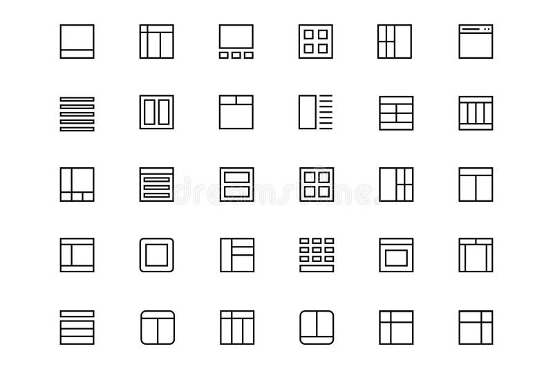 Layout Vector Line Icons 3 stock illustration. Illustration of grid ...
