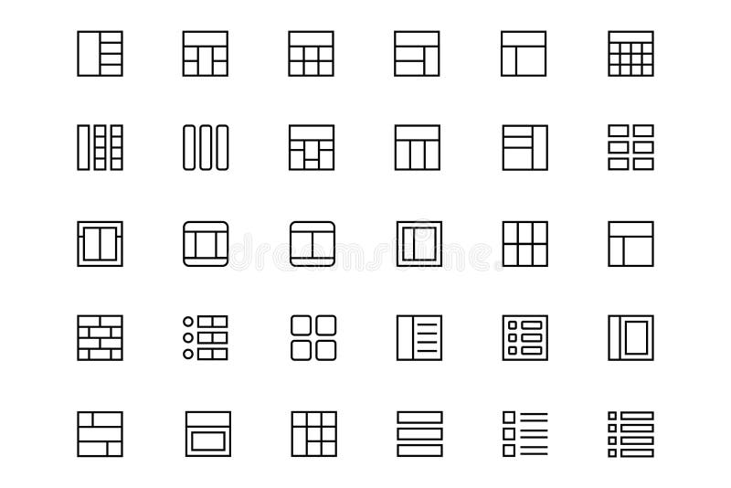 Layout Vector Line Icons 1 stock illustration. Illustration of sidebar ...