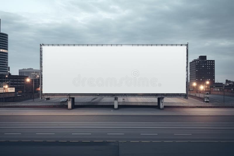 Layout of a White Banner in the Night City Stock Illustration ...