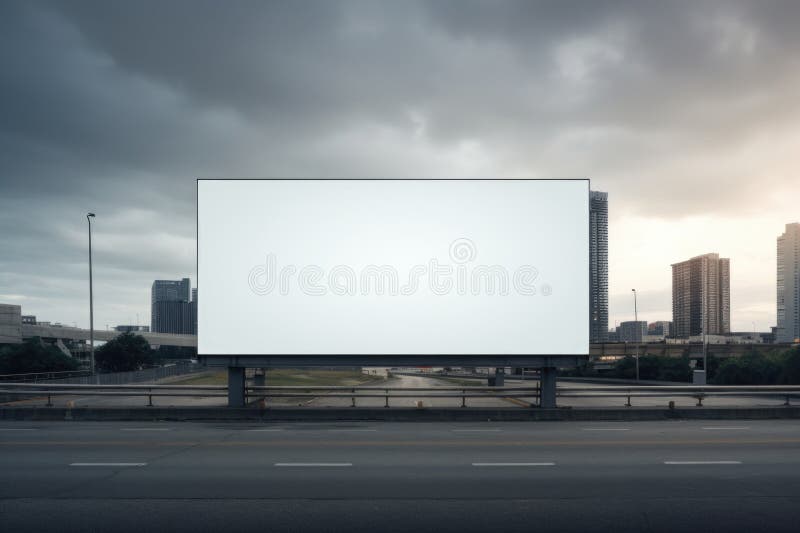 Layout of a White Banner in the Night City Stock Illustration ...