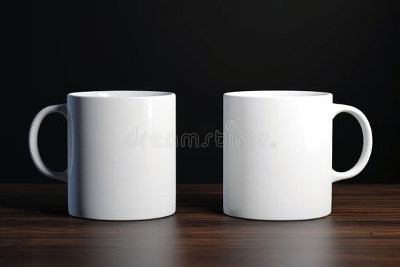 Layout of white mugs stock illustration. Illustration of mock - 289580916