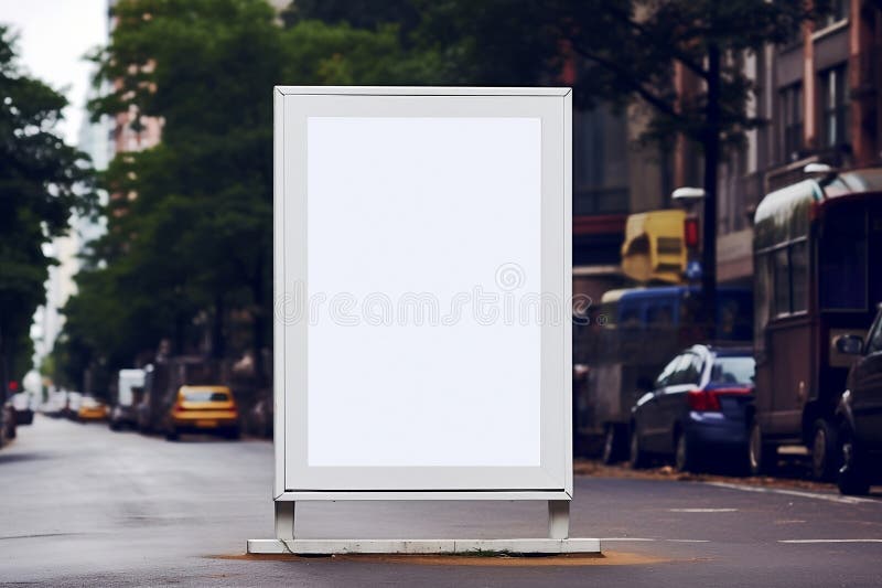 Layout of a White Outdoor Advertising Poster Stock Illustration ...