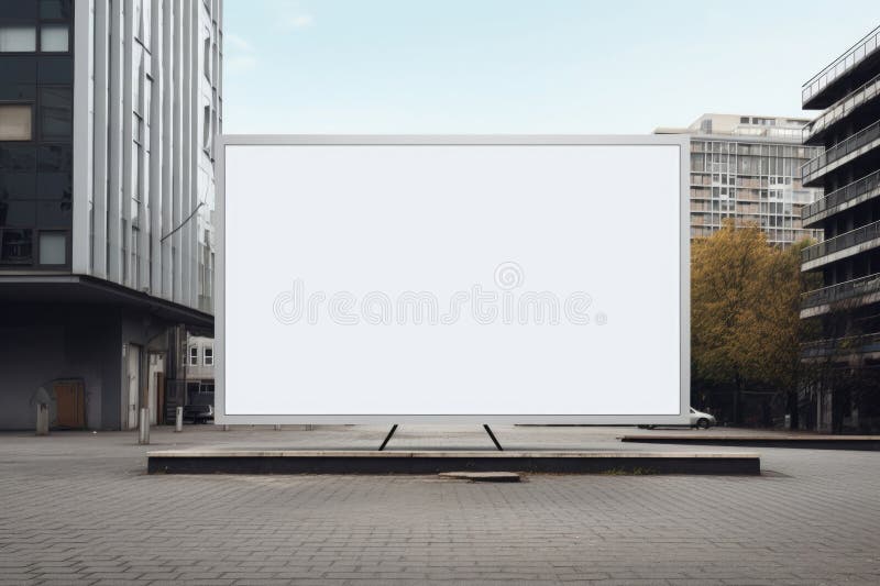 Layout of a White Outdoor Advertising Poster Stock Illustration ...