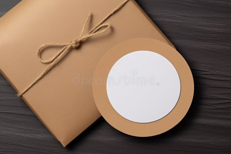 Layout White Round Sticker on the Package Stock Illustration ...