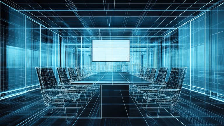 Layout Wireframe Style Bouncing Meeting Room Screen Stock Illustration ...