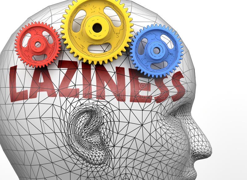 Laziness and Human Mind - Pictured As Word Laziness Inside a Head To ...
