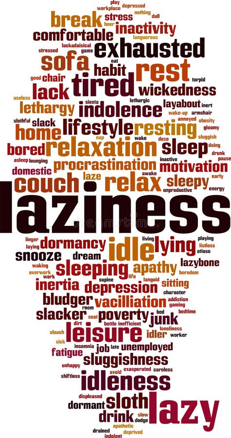 Laziness word cloud stock vector. Illustration of idle - 177082032