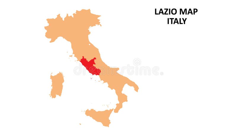 Lazio Regions Map Highlighted on Italy Map Stock Vector - Illustration ...