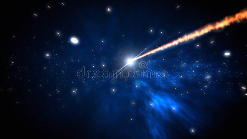 Cometa Del Meteorito 4k Con El Vuelo De La Bola De Fuego En Espacio ...