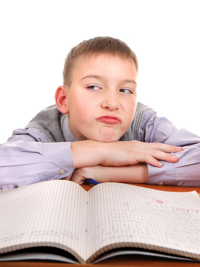 Lazy and Bored Schoolboy stock photo. Image of caucasian - 70035770