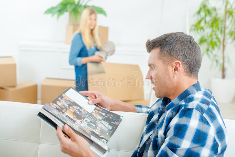 Lazy Boyfriend Not Pulling Weight Stock Image - Image of laziness, lazy ...