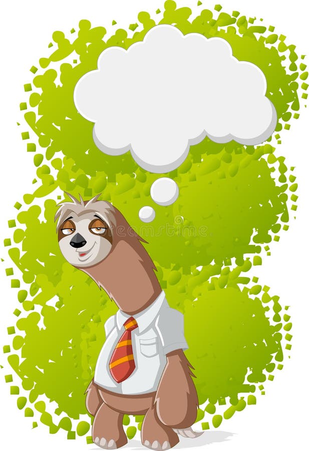 Lazy cartoon sloth stock vector. Illustration of idea - 69939400