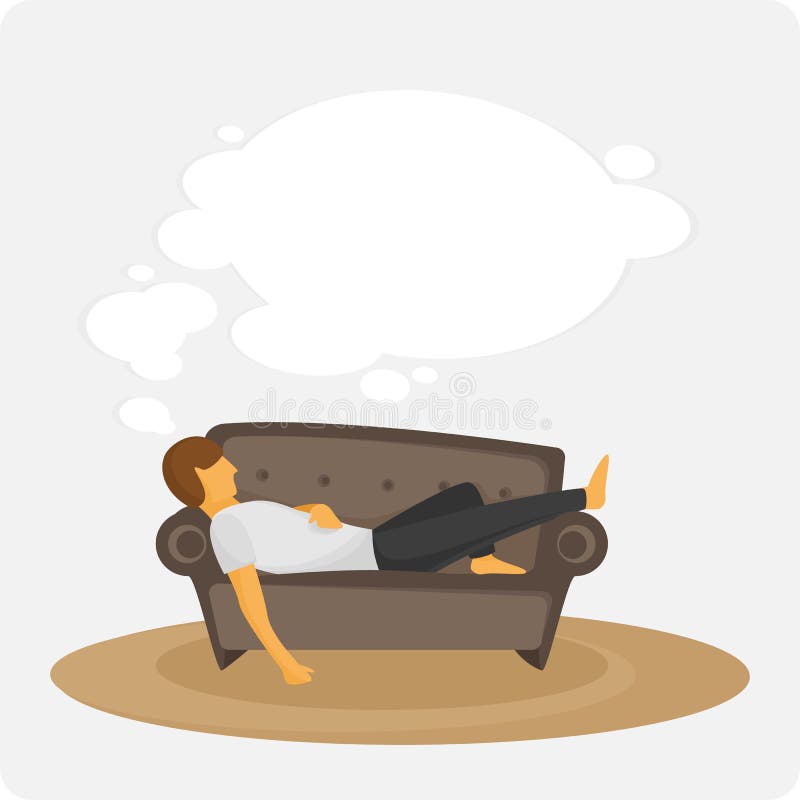 Lazy Person On Couch Cartoon