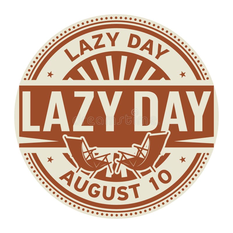 Lazy Day, August 9 stock vector. Illustration of laze - 122178247