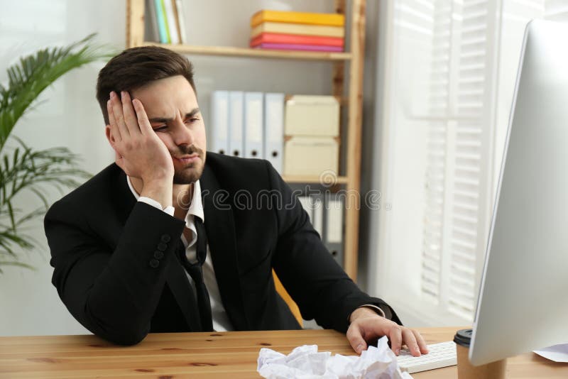 Lazy Employee Wasting Time in Office Stock Image - Image of businessman ...